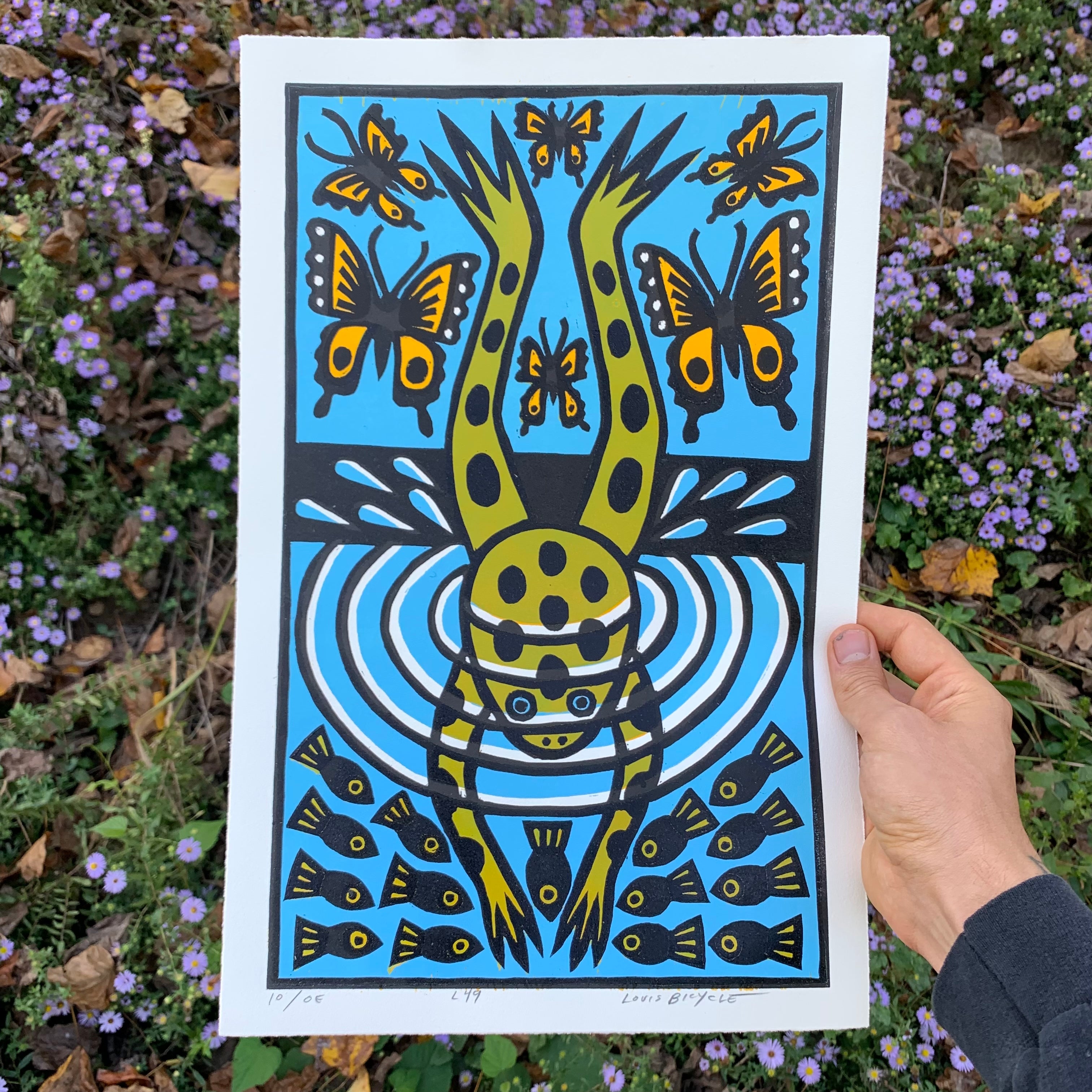 Block Print Poster - 3 Layer / 11in x 17in / L49 – louis bicycle